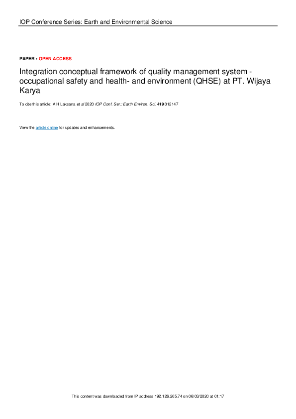 (PDF) Integration conceptual framework of quality management system ...