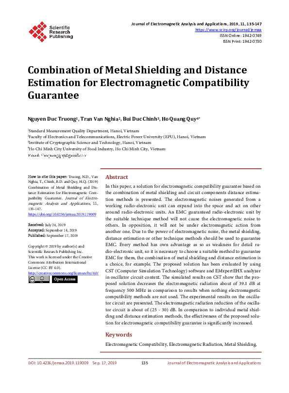 (PDF) Combination of Metal Shielding and Distance Estimation for ...