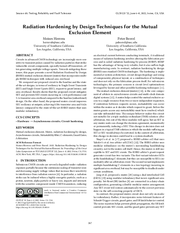 (PDF) Radiation Hardening by Design Techniques for the Mutual Exclusion ...