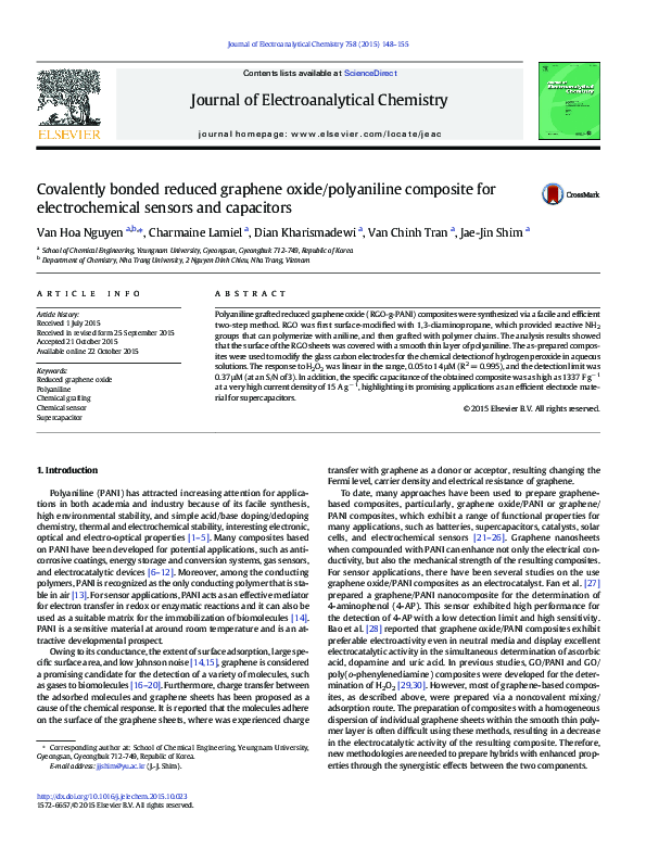 (PDF) Covalently bonded reduced graphene oxide/polyaniline composite for electrochemical sensors ...