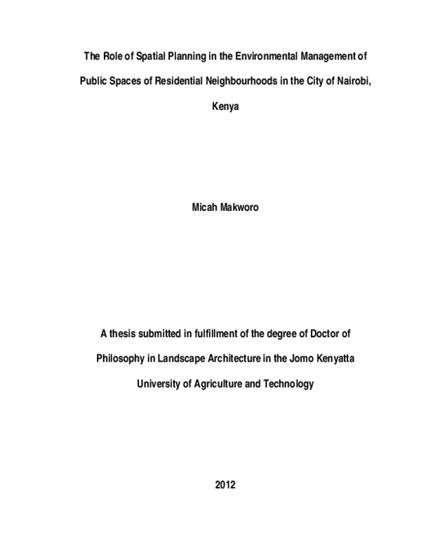 (PDF) The Role of Spatial Planning in the Environmental Management of ...