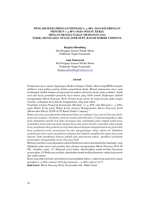 (PDF) Pengaruh Kelerengan Mendaki