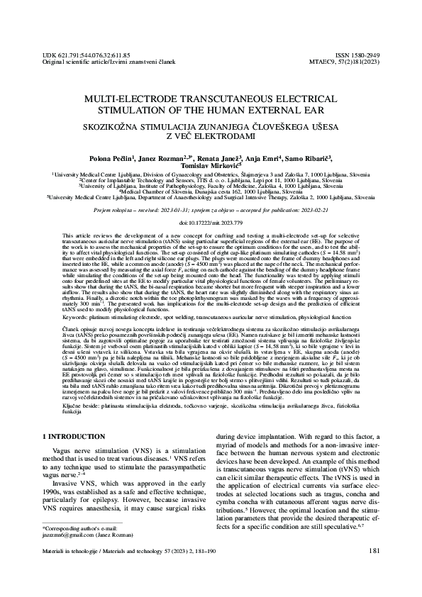 (PDF) Multi-Electrode Transcutaneous Electrical Stimulation of the ...