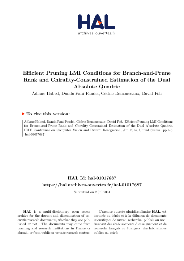 (PDF) Efficient Pruning LMI Conditions for Branch-and-Prune Rank and Chirality-Constrained ...