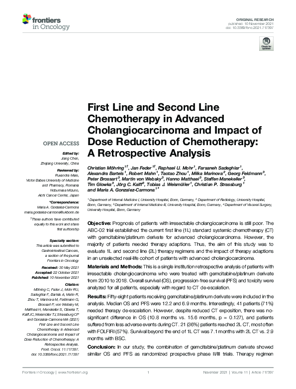 (PDF) First Line and Second Line Chemotherapy in Advanced ...