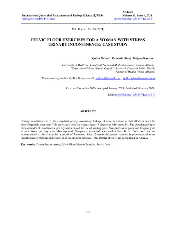 (PDF) Pelvic Floor Exercises for a Woman with Stress Urinary ...