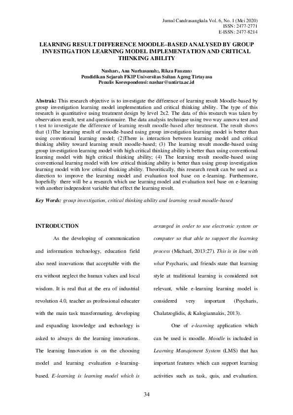 (PDF) Learning Result Difference Moodle–Based Analysed by Group ...
