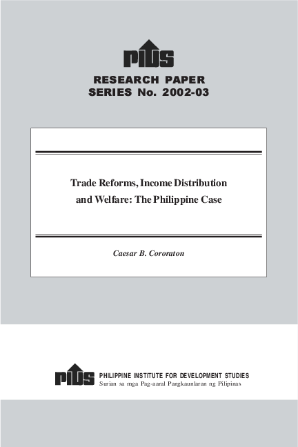 (PDF) Trade reforms, income distribution and welfare : the Philippines case