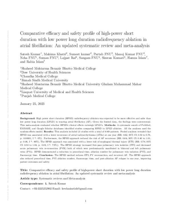 (PDF) Comparative efficacy and safety profile of high-power short duration with low power long ...