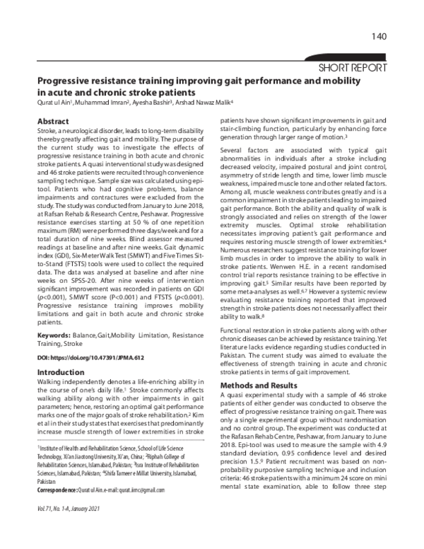 (PDF) Progressive resistance training improving gait performance and ...