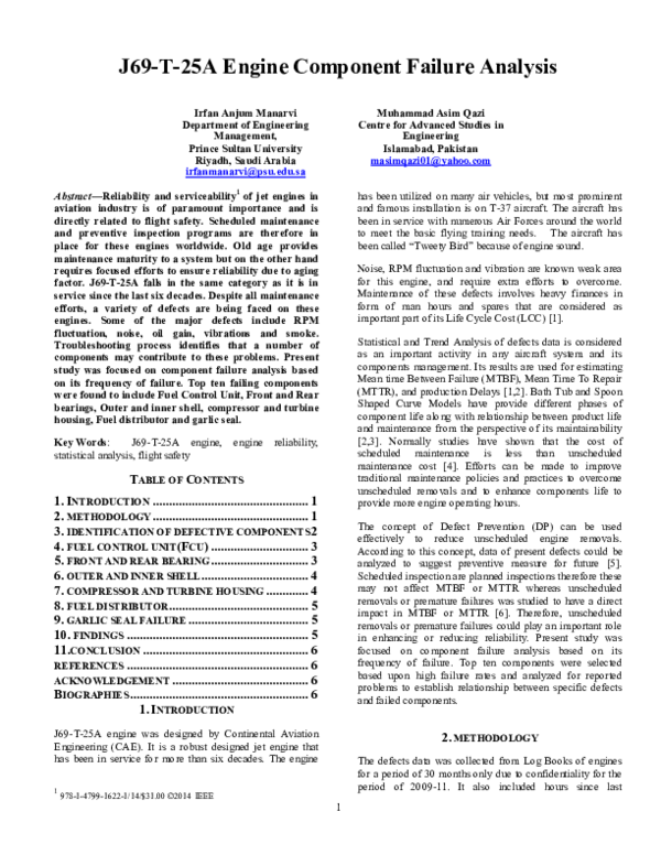 (PDF) J69-T-25A engine component failure analysis | Muhammad Ali ...