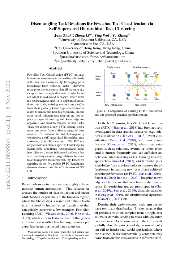 (PDF) Disentangling Task Relations for Few-shot Text Classification via Self-Supervised ...