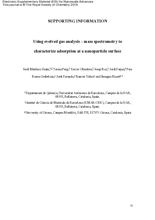 (PDF) SUPPORTING INFORMATION Using evolved gas analysis – mass ...
