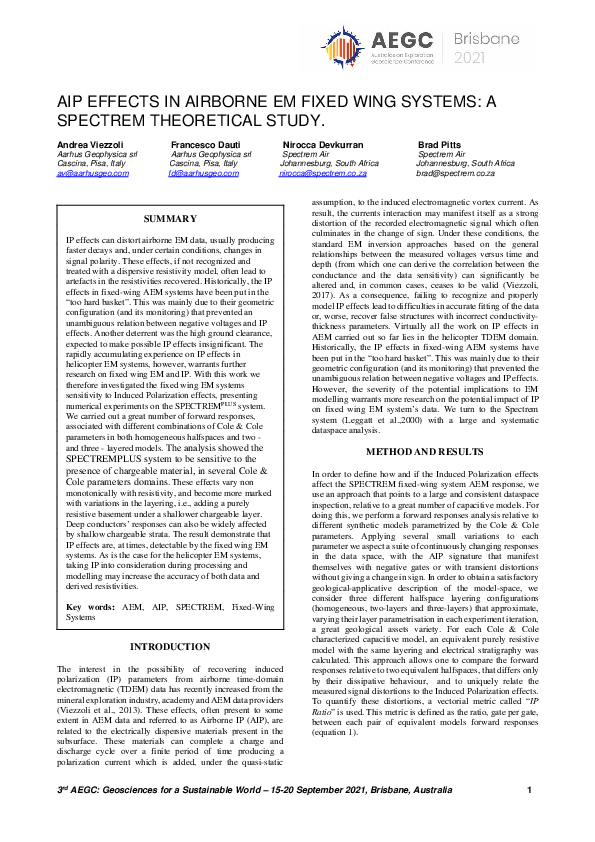 (PDF) Aip Effects in Airborne Em Fixed Wing Systems: A Spectrem ...
