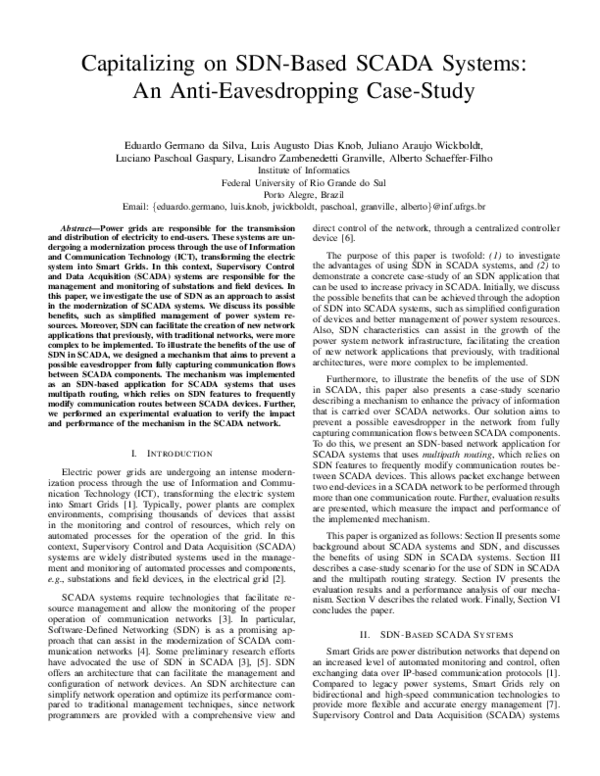 (PDF) Capitalizing on SDN-based SCADA systems: An anti-eavesdropping case-study | Lisandro ...