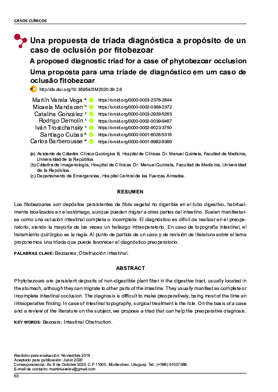 (PDF) Una propuesta de tríada diagnóstica a propósito de un caso de ...