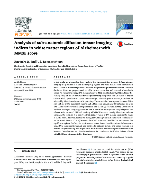 (PDF) Analysis of sub-anatomic diffusion tensor imaging indices in white matter regions of ...