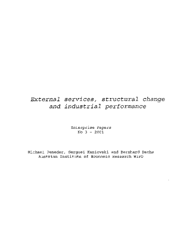 (PDF) External services, structural change and industrial performance