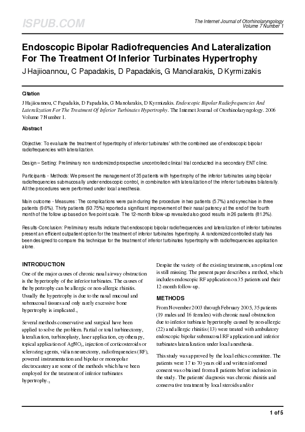 (PDF) Endoscopic Bipolar Radiofrequencies And Lateralization For The ...