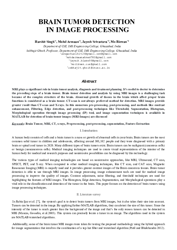 Doc Brain Tumor Detection In Image Processing Leon Will