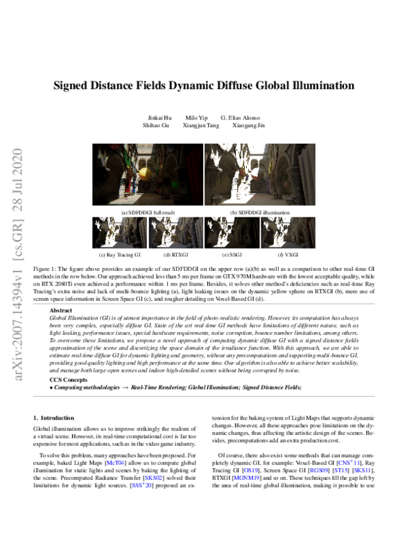 (PDF) Signed Distance Fields Dynamic Diffuse Global Illumination