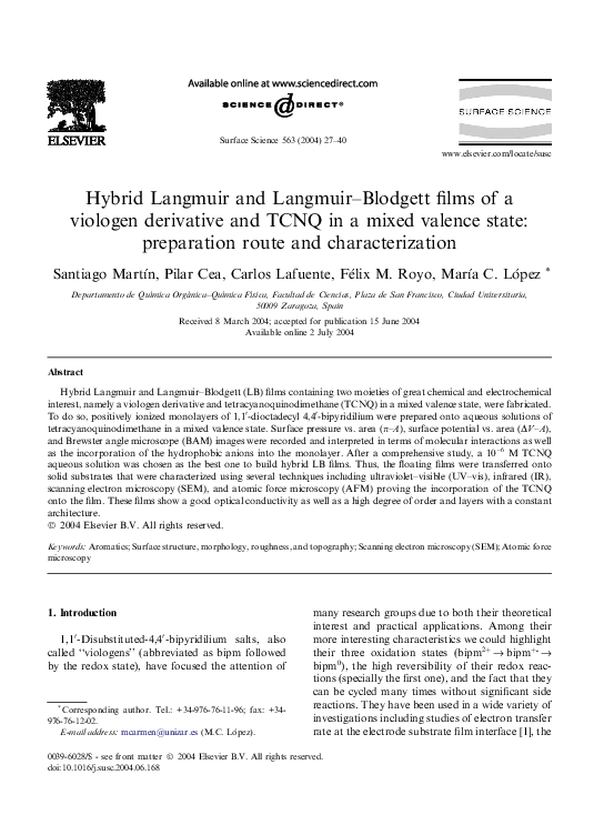 (PDF) Hybrid Langmuir and Langmuir–Blodgett films of a viologen ...