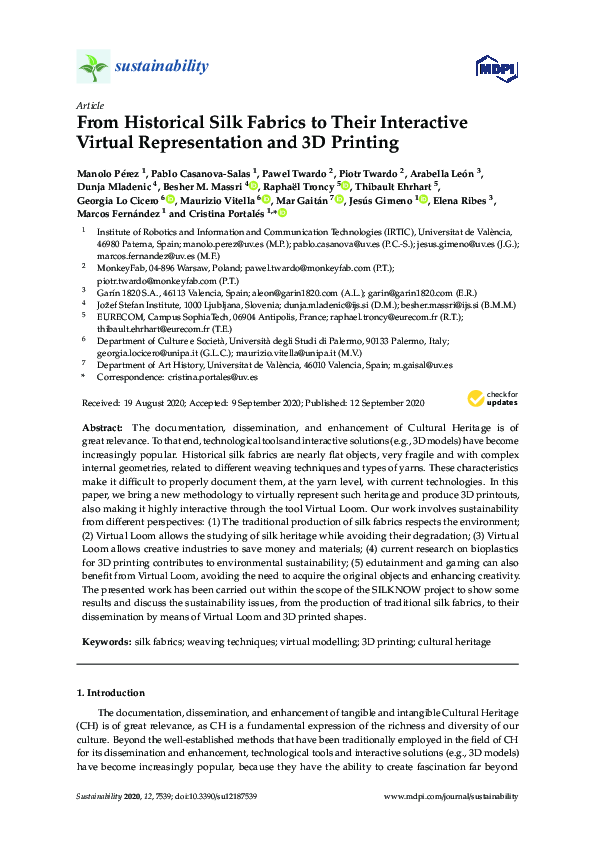 (PDF) From Historical Silk Fabrics to Their Interactive Virtual ...