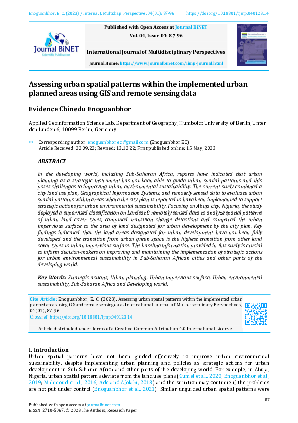 (PDF) Assessing urban spatial patterns within the implemented urban planned areas using GIS and ...