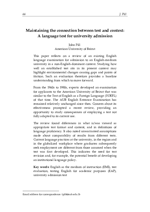(PDF) Maintaining the connection between test and context:A language ...