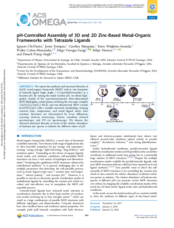 (PDF) pH-Controlled Assembly of 3D and 2D Zinc-Based Metal-Organic ...