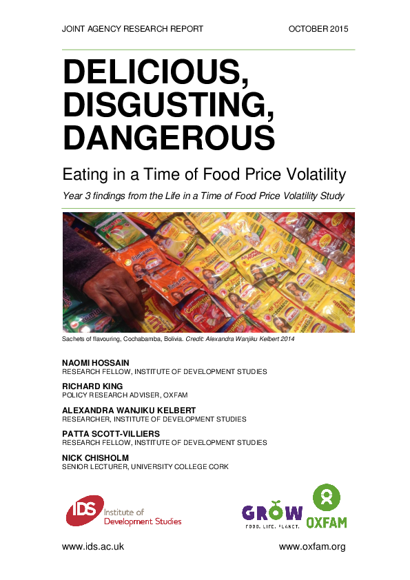 (PDF) DELICIOUS, DISGUSTING, DANGEROUS Eating in a Time of Food Price ...