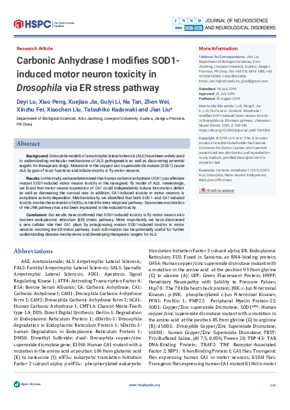 (PDF) Carbonic Anhydrase I