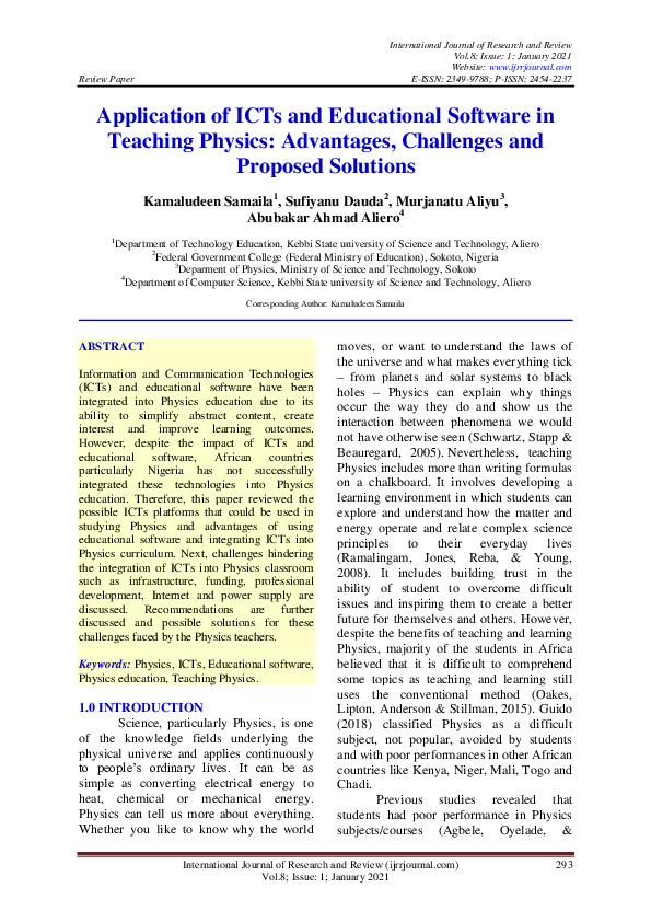 (PDF) Application of ICTs and Educational Software in Teaching Physics ...