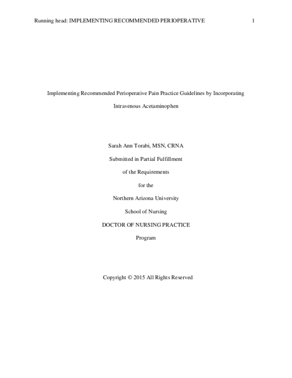 (PDF) Implementing Recommended Perioperative Pain Practice Guidelines ...