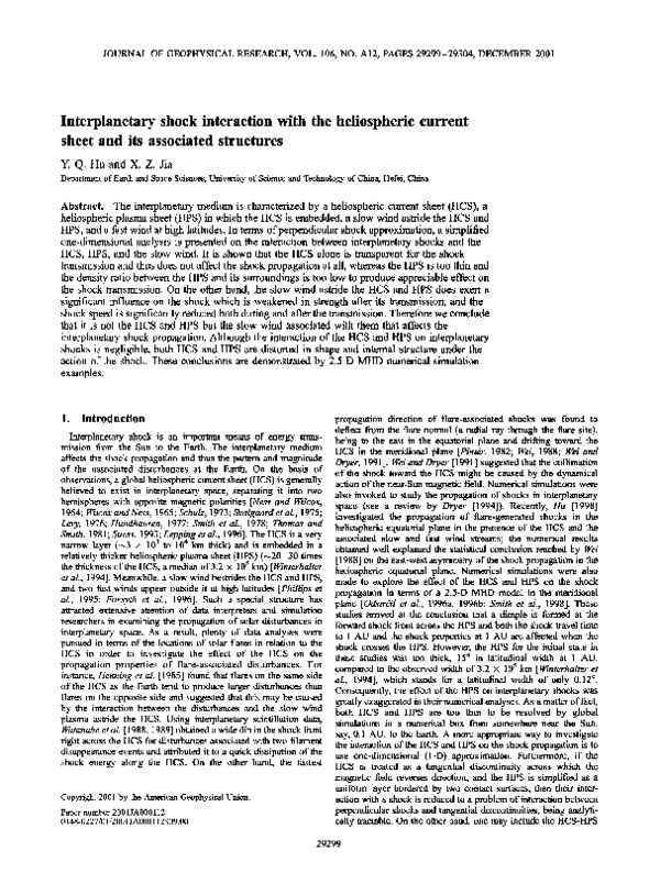 (PDF) Interplanetary shock interaction with the heliospheric current ...