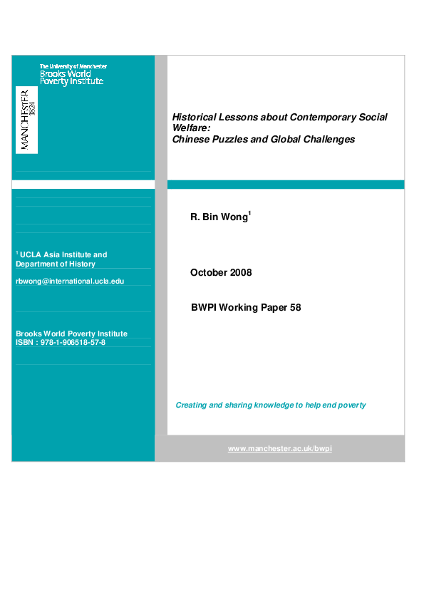 (PDF) Historical Lessons About Contemporary Social Welfare: Chinese ...