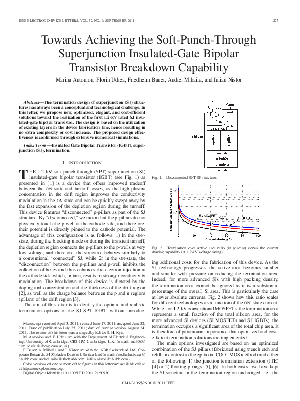 (PDF) Towards Achieving the Soft-Punch-Through Superjunction Insulated ...