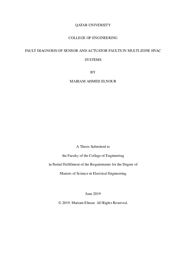 Pdf Fault Diagnosis Of Sensor And Actuator Faults In Multi Zone Hvac Systems