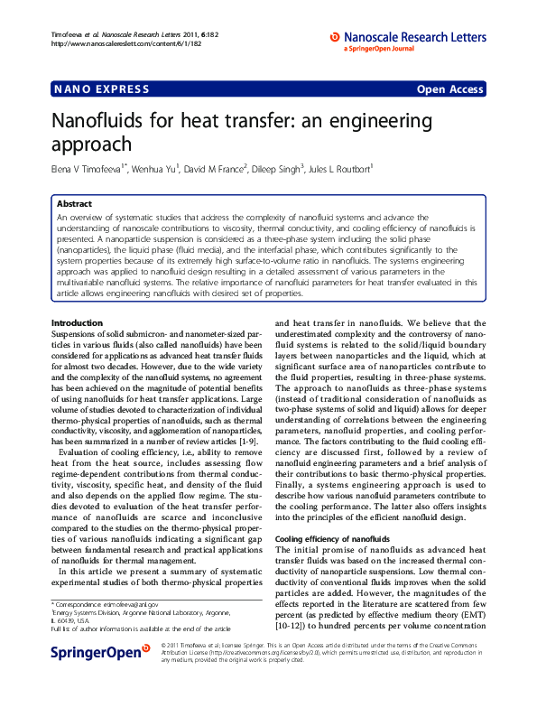 (PDF) Nanofluids for heat transfer: an engineering approach | Abc Def - Academia.edu
