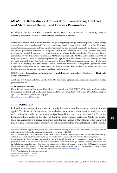 (PDF) MEMS-IC Robustness Optimization Considering Electrical and Mechanical Design and Process ...
