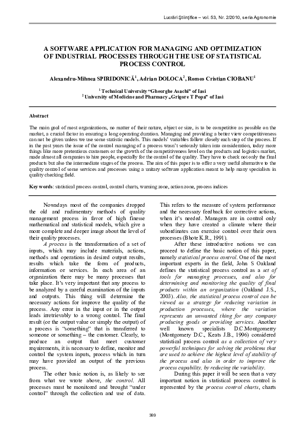 (PDF) A software application for managing and optimization of ...