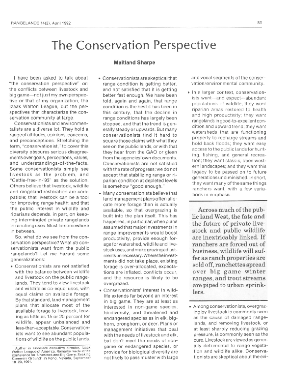 (PDF) The Conservation Perspective