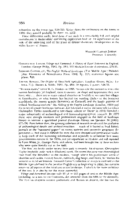 (PDF) Village and Farmstead: A History of Rural Settlement in England ...