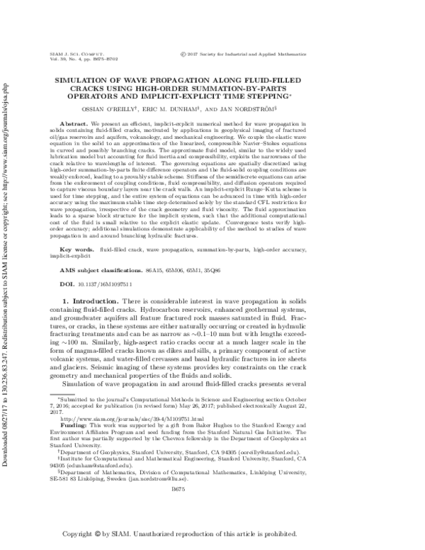 (PDF) Simulation of Wave Propagation Along Fluid-Filled Cracks Using High-Order Summation-by ...