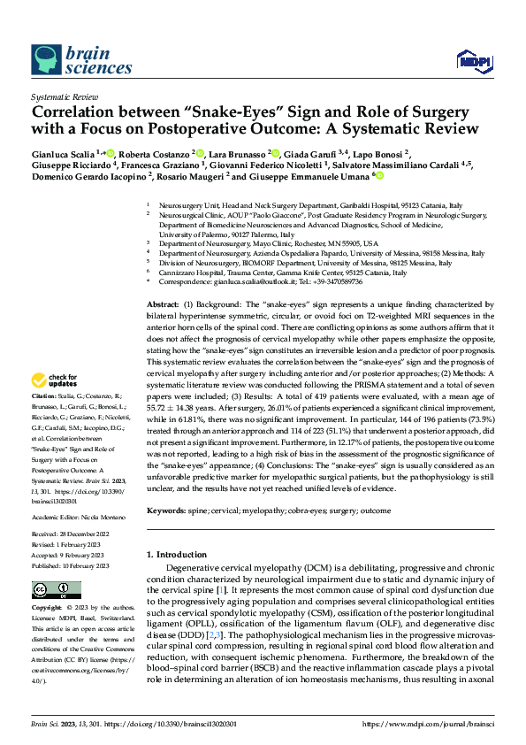 (PDF) Correlation between “Snake-Eyes” Sign and Role of Surgery with a ...