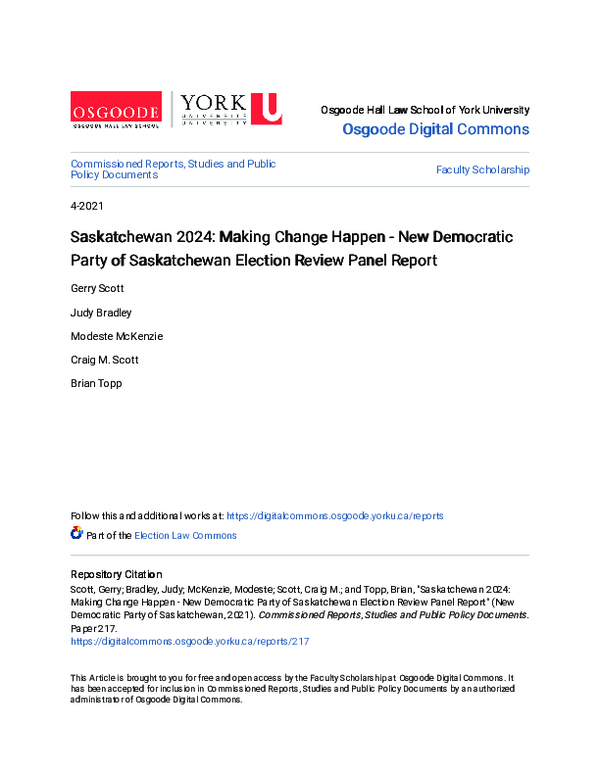 (PDF) Saskatchewan 2024: Making Change Happen - New Democratic Party of ...