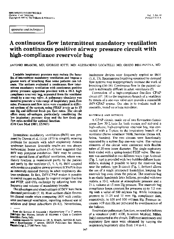 (PDF) A continuous flow intermittent mandatory ventilation with ...