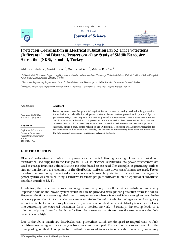 (PDF) Protection Coordination in Electrical Substation Part-2 Unit ...