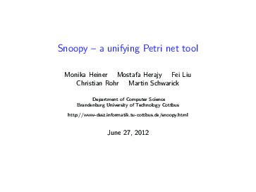 (PDF) Snoopy – A Unifying Petri Net Tool | Martin Schwarick - Academia.edu