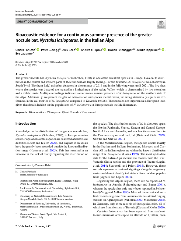 (PDF) Bioacoustic evidence for a continuous summer presence of the ...